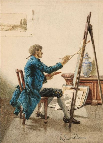 Antonio Canella | Portrait of an Artist at his Easel | MutualArt