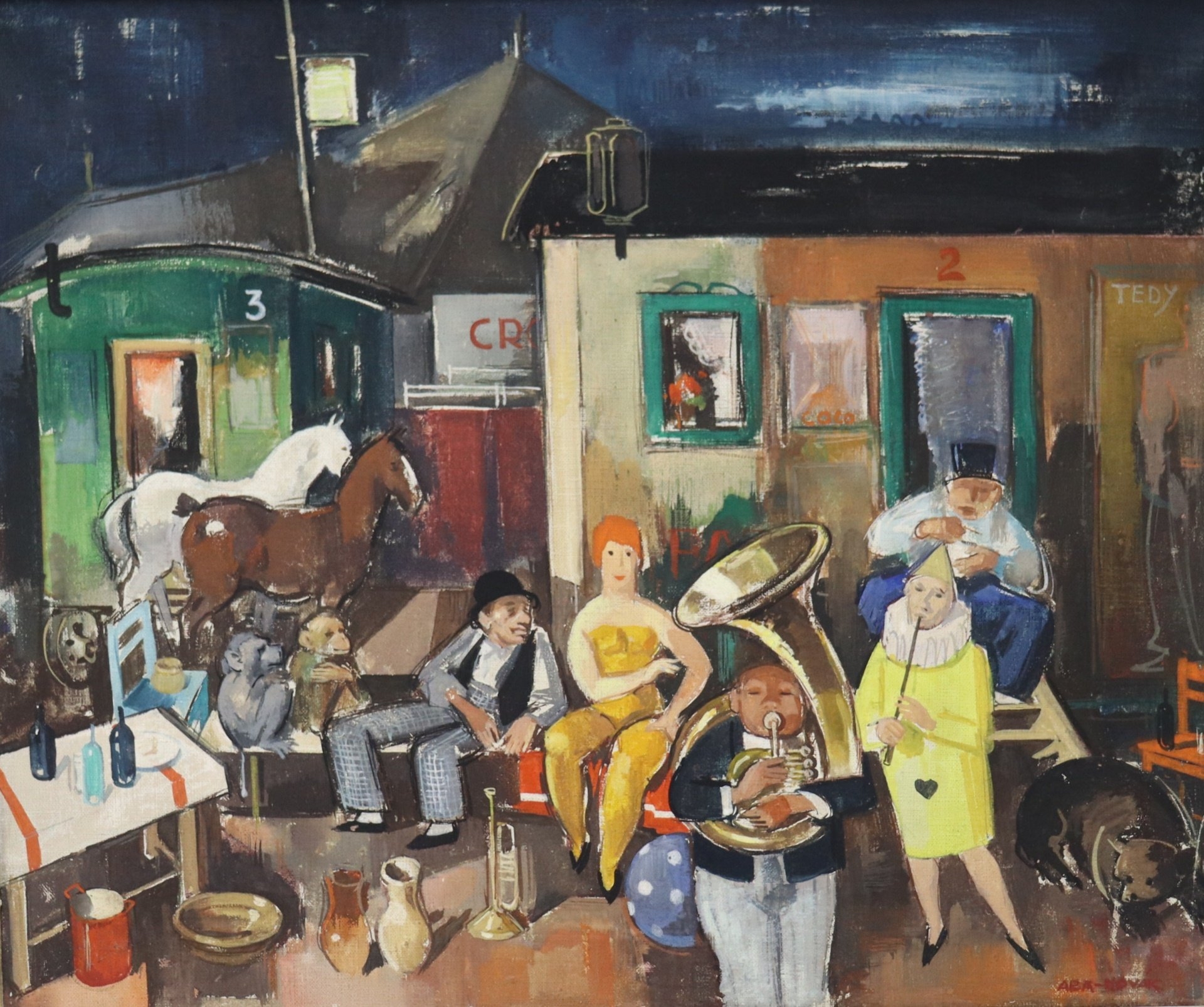 Vilmos Aba-Novák | Drinkers (1934) | MutualArt