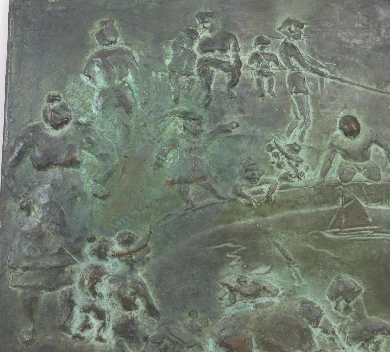 Henry Mitchell | Bronze relief scene of parents with their children at ...
