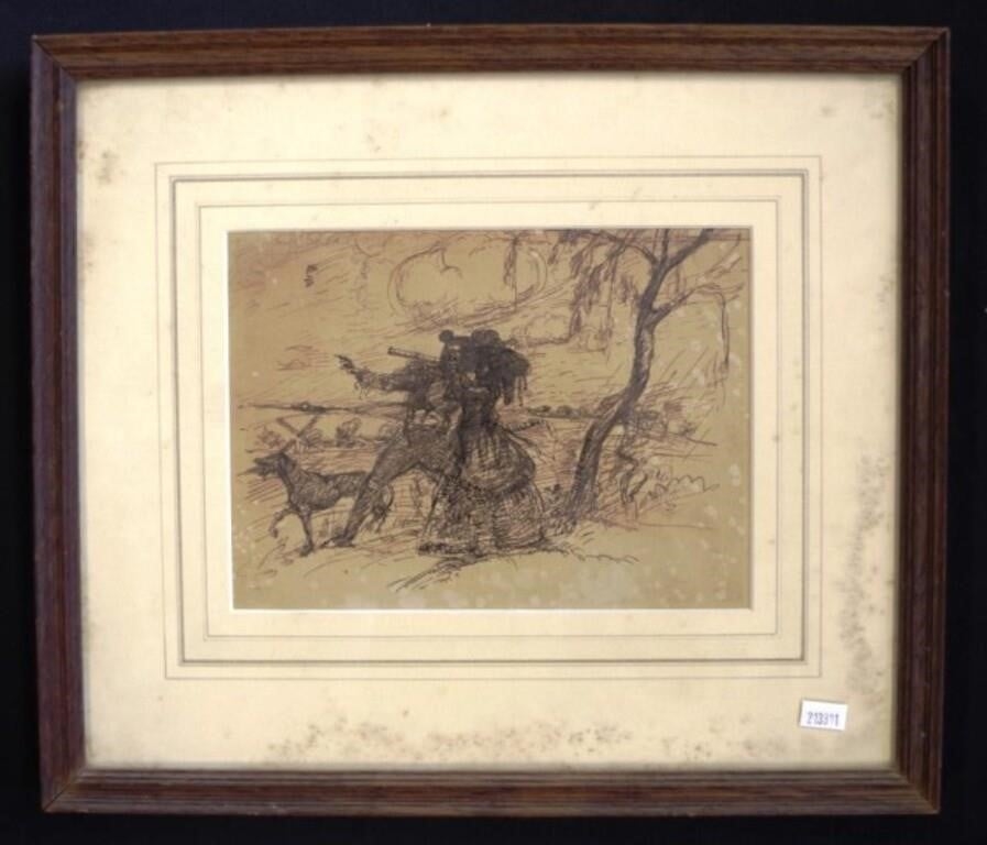 Charles Conder | Figures in a landscape with a windmill | MutualArt