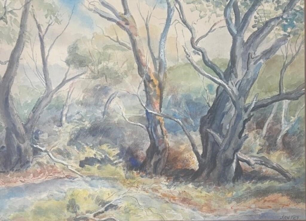 John Santry | Terence John Santry, (1910-1990) Study of creek (Circa ...