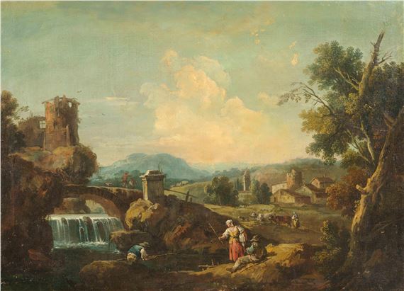 Giovanni Battista Cimaroli | Landschaft in Venetien mit einem ...