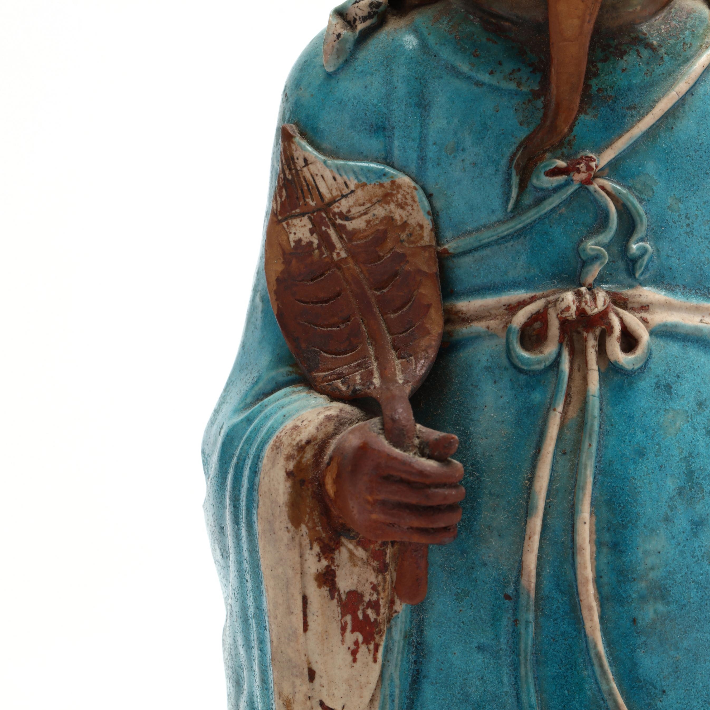 Chinese School | A Chinese Fahua Sculpture of Lu Dongbin (1368) | MutualArt