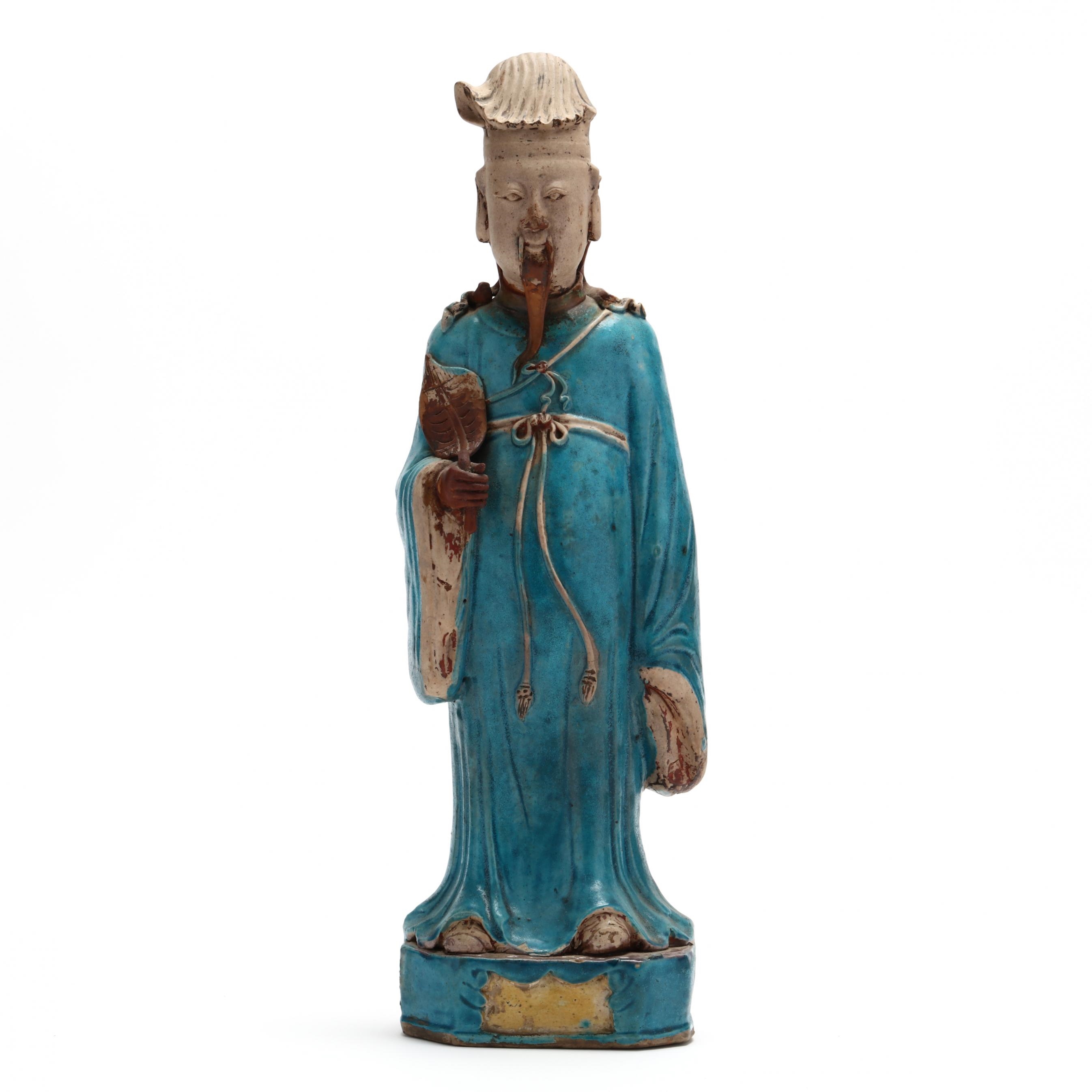 Chinese School | A Chinese Fahua Sculpture of Lu Dongbin (1368) | MutualArt