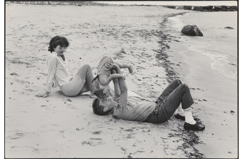 Mark Shaw | JFK lifts Caroline on the beach, forward, Hyannis Port ...