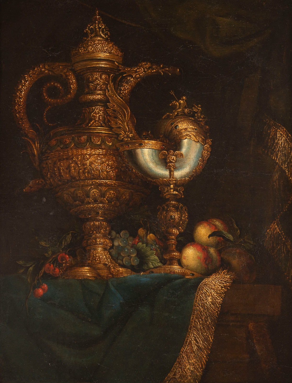 Willem Kalf | STILL LIFE WITH GILDED WATER JUG, NAUTILUS GOBLET AND ...