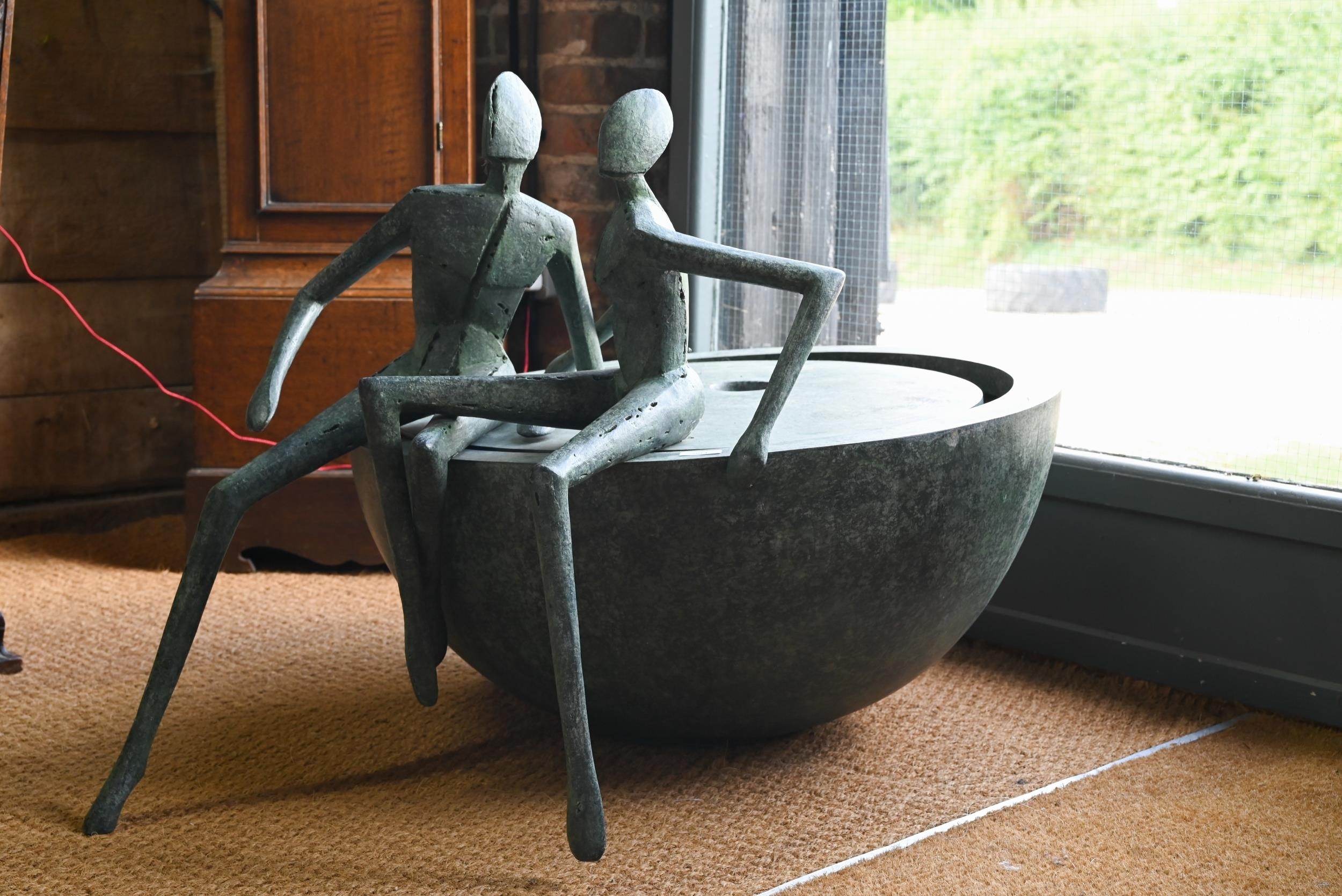 Guy Buseyne | Water-feature, with two angular figures seated on the rim ...