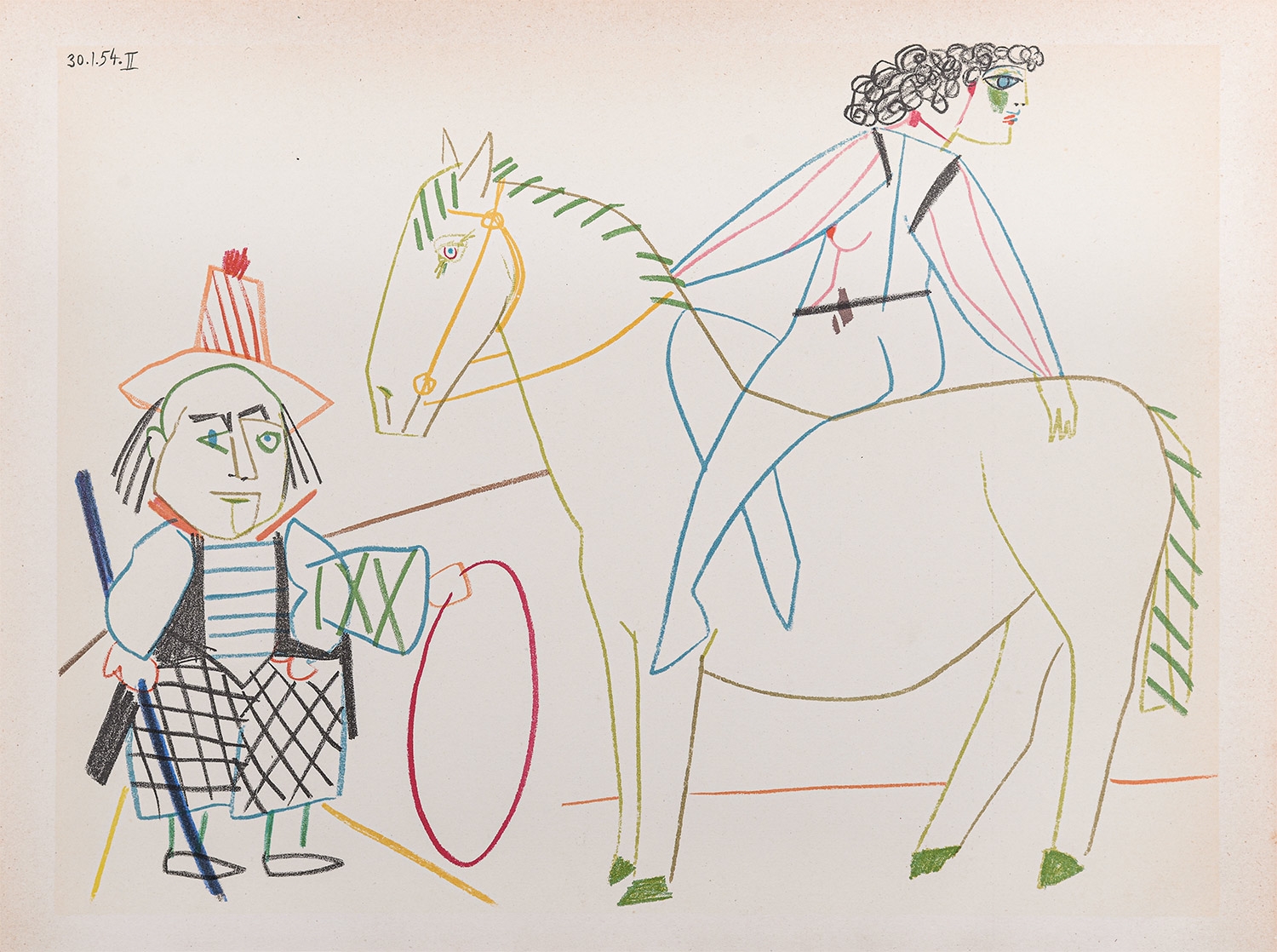 Pablo Picasso | Clown & Circus rider (1954) | MutualArt