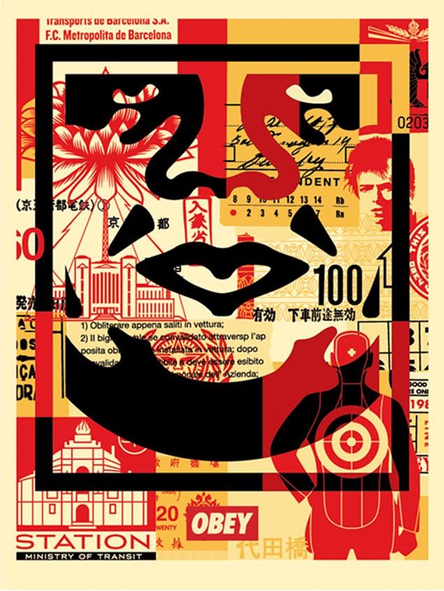 Shepard Fairey | Obey collage triptych | MutualArt