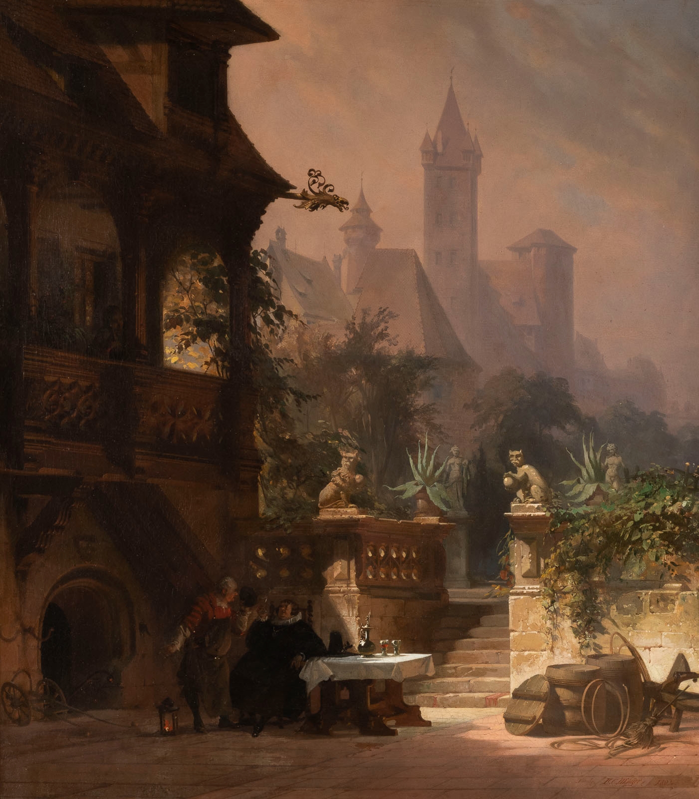 Friedrich Carl Mayer | Munich Scene in the courtyard of the Peller ...