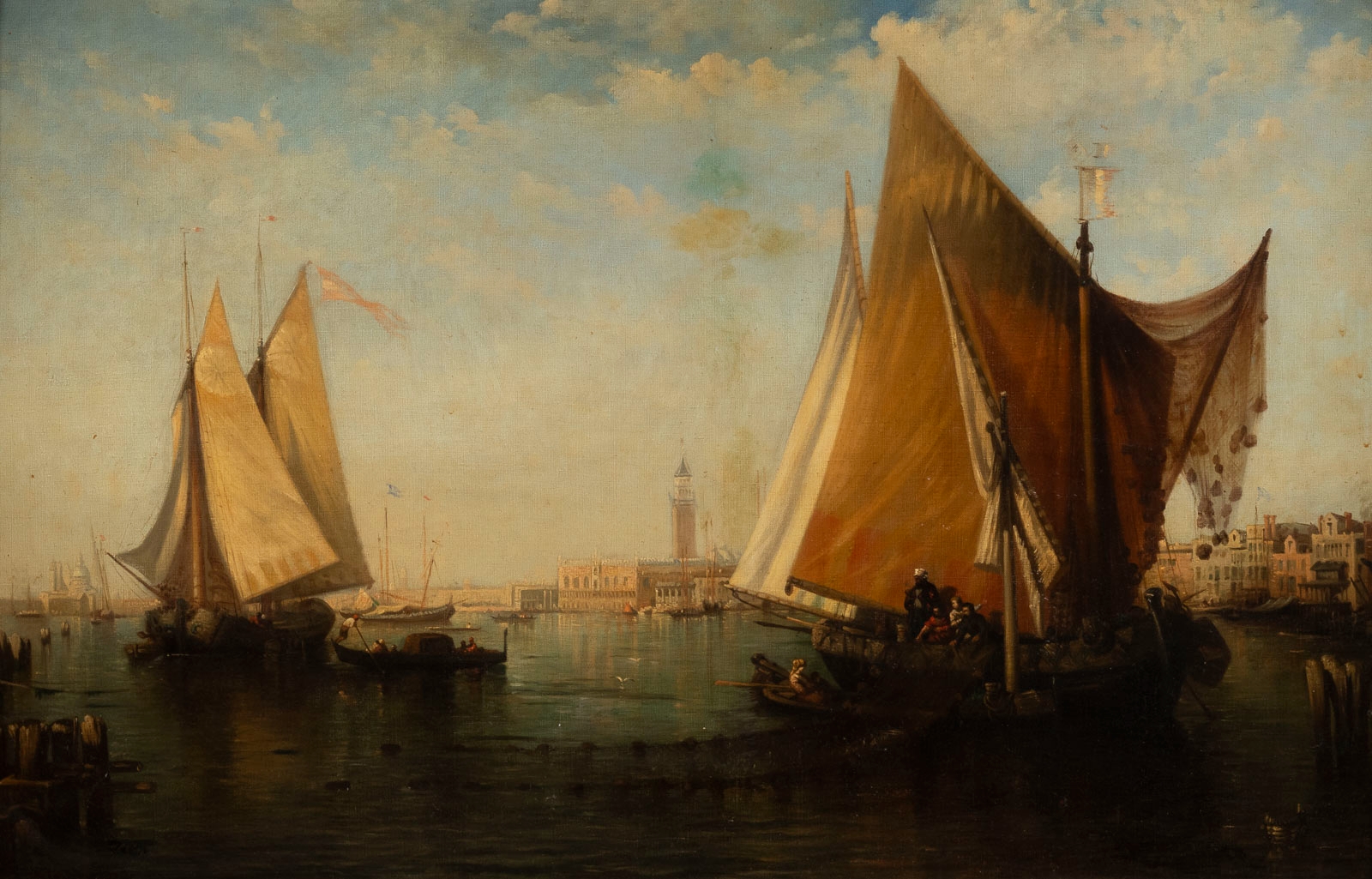 Félix Ziem | Fishing boats in the lagoon of Venice | MutualArt