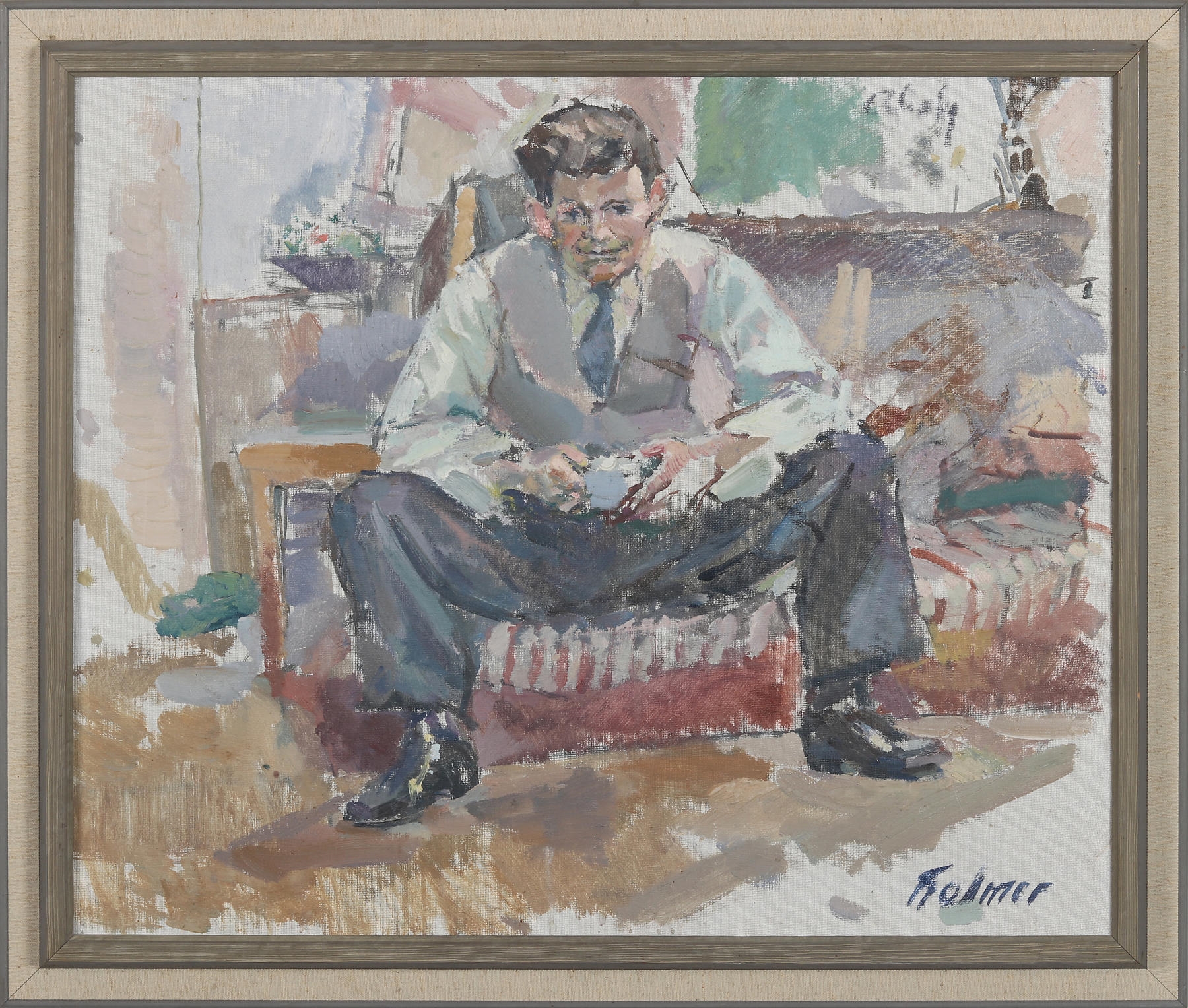 Fritz Holmer | Sittande man | MutualArt