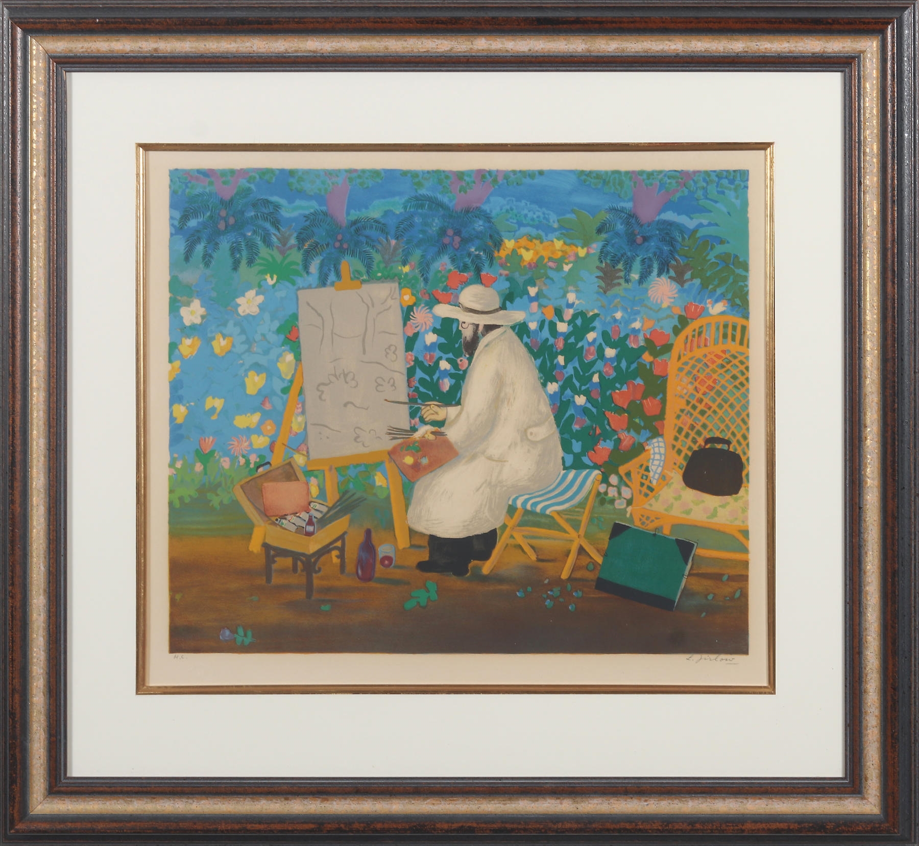 Lennart Jirlow | Konstnären målande i park | MutualArt