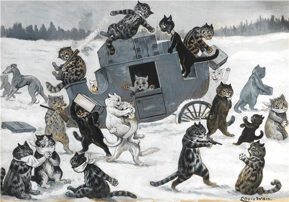 Louis Wain | A Highway Robbery | MutualArt