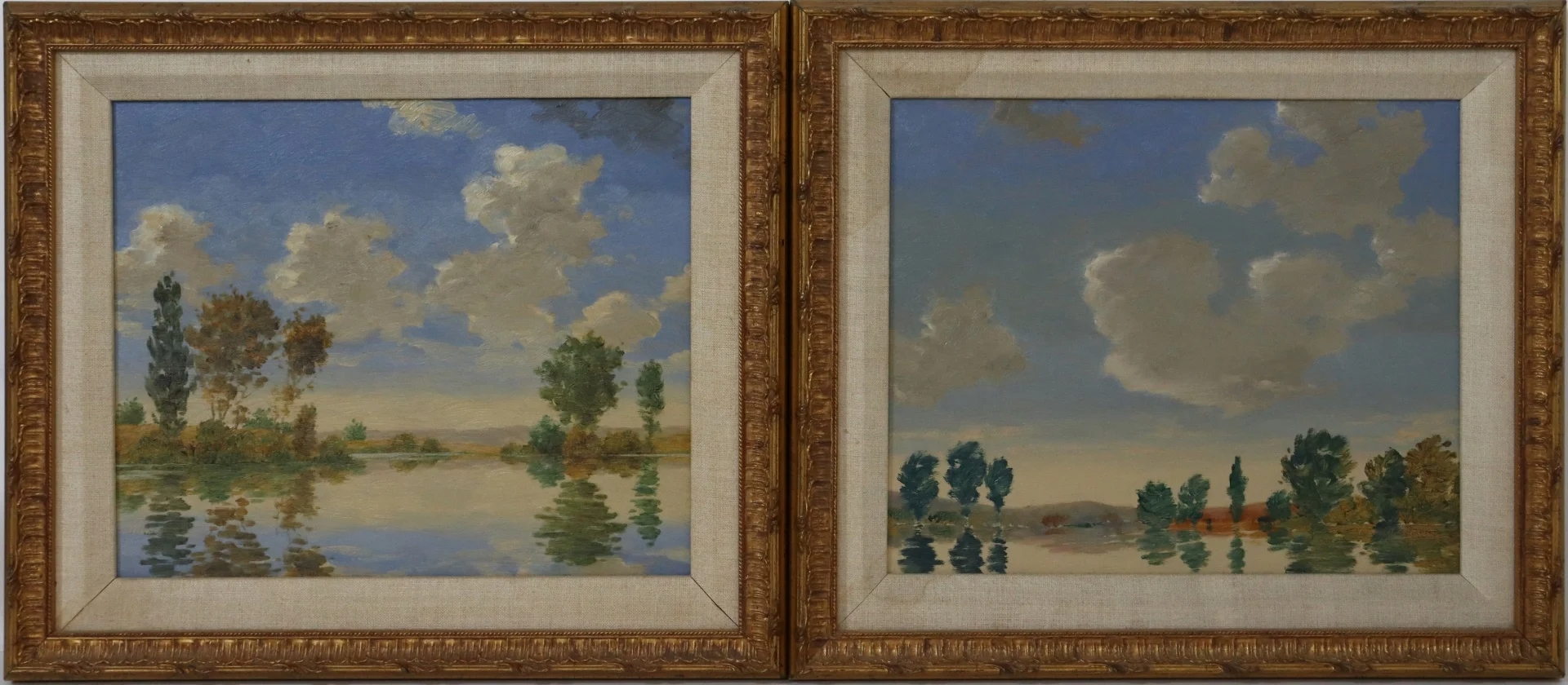 David Henry | Pair of landscapes with clouds | MutualArt