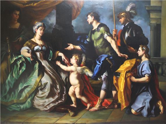 Francesco Solimena | Dido receiving Aeneas and Cupid disguised as ...