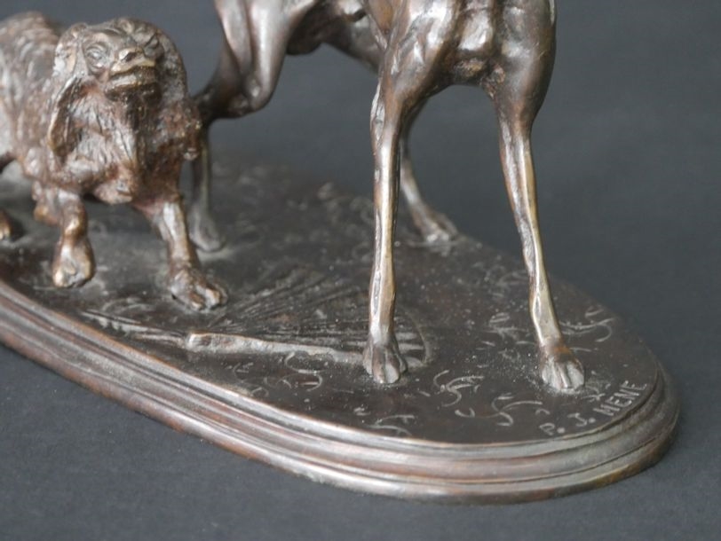 Pierre-Jules Mene | Levrier and King's Charles | MutualArt