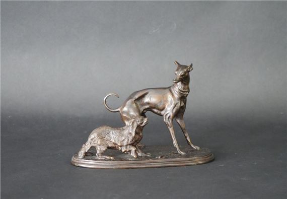 Pierre-Jules Mene | Levrier and King's Charles | MutualArt