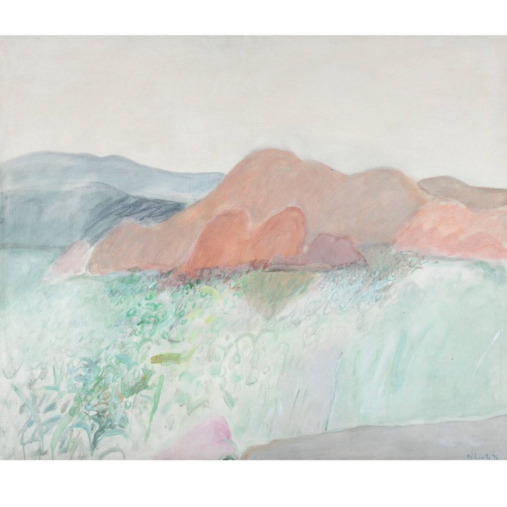 Joy Laville | Paisaje con montañas y campos de flores (76) | MutualArt
