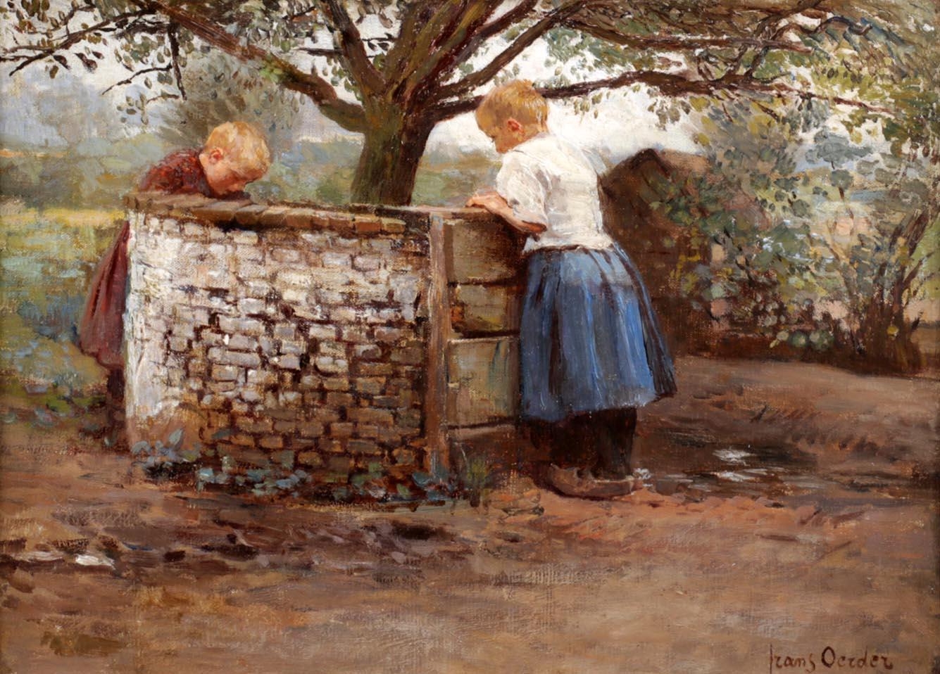 Frans Oerder | Two girls at a well | MutualArt