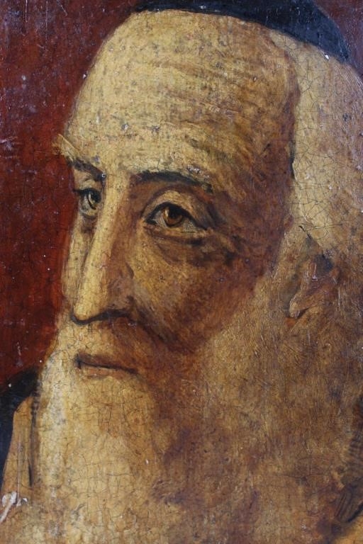 Arato Rosensuiar | Portrait of a Rabbi, eyes upward with pensive look ...