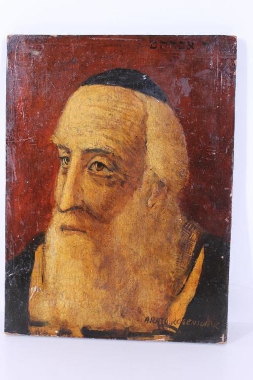 Arato Rosensuiar | Portrait of a Rabbi, eyes upward with pensive look ...