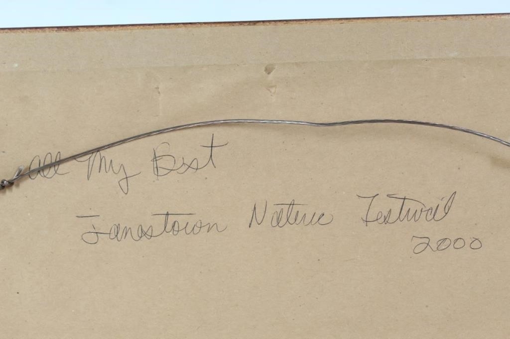 Wanda Mumm | Nicely framed wildlife oil painting of a bird sitting on a ...