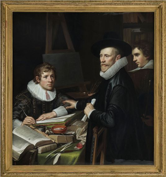 Jan Van Ravesteyn | Portrait de Pieter van Veen, son fils Cornelis et ...