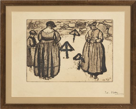 Edouard Vallet | Femmes au cimetière (1909) | MutualArt