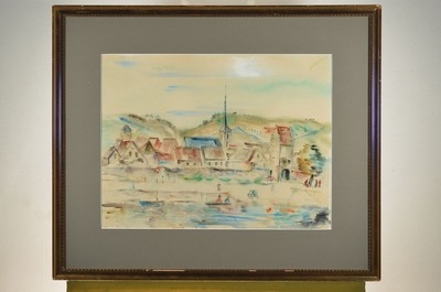 Will Sohl | city with boat scene and persons (1919) | MutualArt