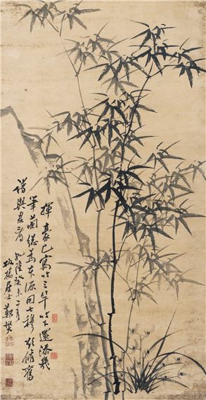 Zheng Xie | Bamboo and Stone Figure | MutualArt