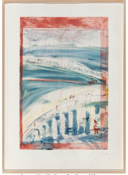 Pat Steir | Yellow Bridge in the Rain After Van Gogh #5 (1985) | MutualArt