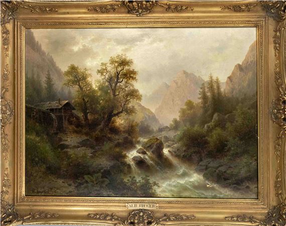 Albert Rieger | Alpine landscape idyll with water mill at a torrent ...