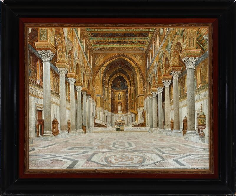 Josef Theodor Hansen | Church interior of the cathedral in Monreale ...