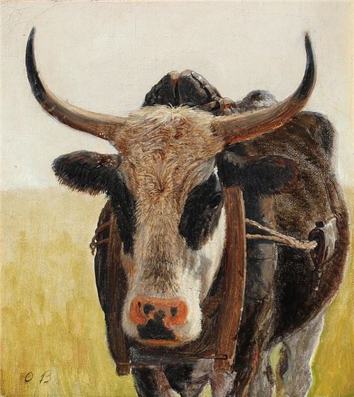 Otto Bache | A black spotted ox | MutualArt