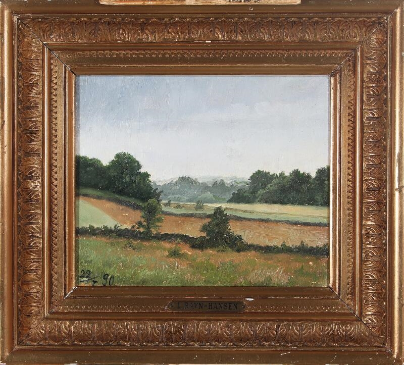 Louise Ravn-Hansen | Landscape with fields and forest (1890) | MutualArt