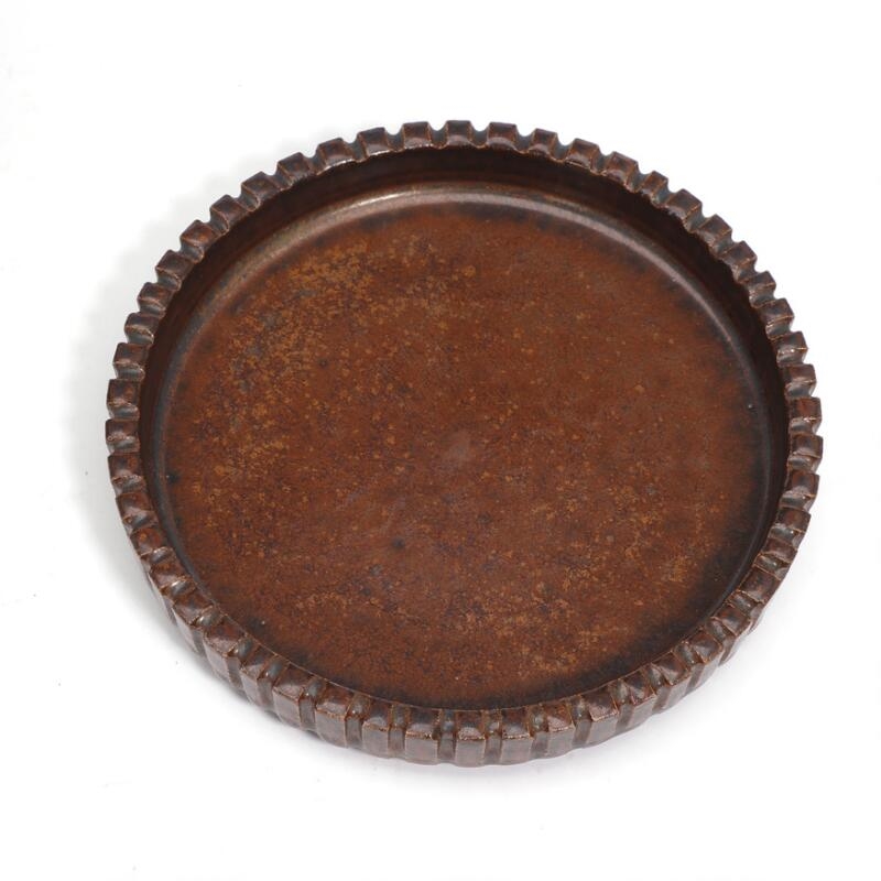 Arne Bang | A circular dish and a cylindrical stoneware vase | MutualArt