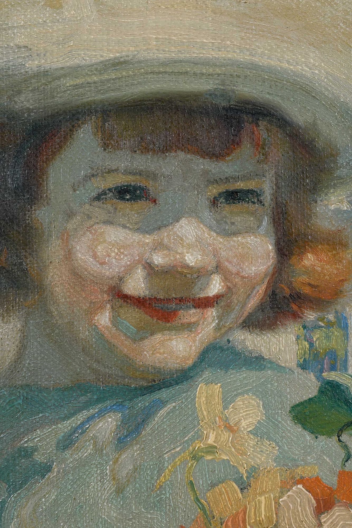 Gladys Nelson Smith | Young Girl with Flowers and Hat | MutualArt