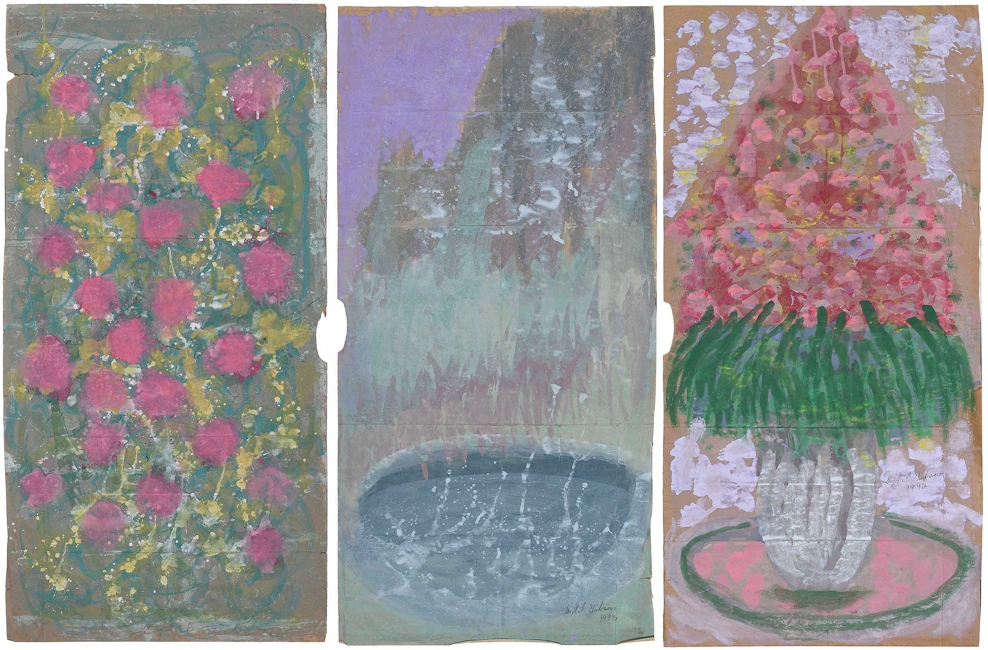 Sybil Gibson | Three Paintings: Potted Plant | MutualArt