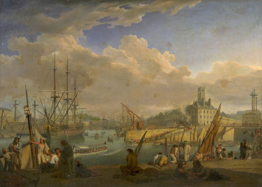 Louis Philippe Crepin | Vue animée du port de Brest | MutualArt