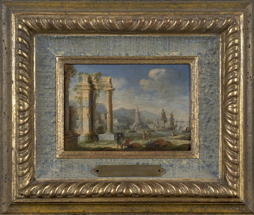 Gennaro Greco | Ruines antiques sur des littoraux animés de personnages ...