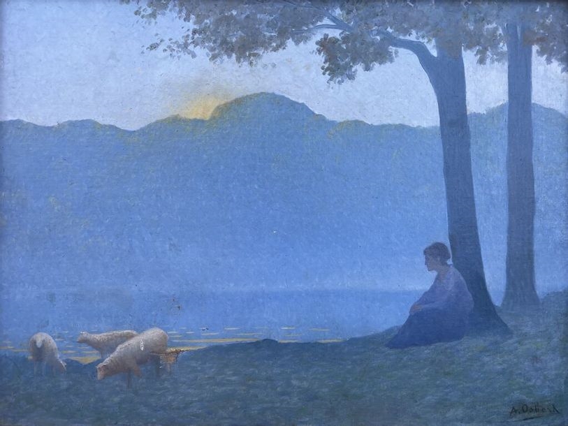 Alphonse Osbert | The shepherdess of the morning (1909) | MutualArt