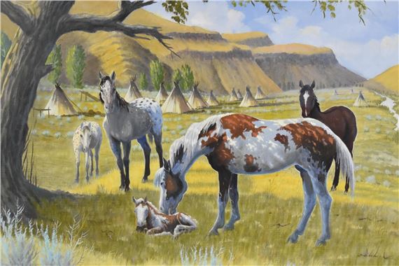 Gilbert Clarke | GILBERT CLARKE HORSES PAINTING | MutualArt