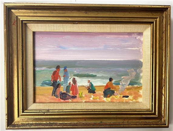 Paul Resika | PAUL RESIKA (1928- ) Figures on the Beach | MutualArt