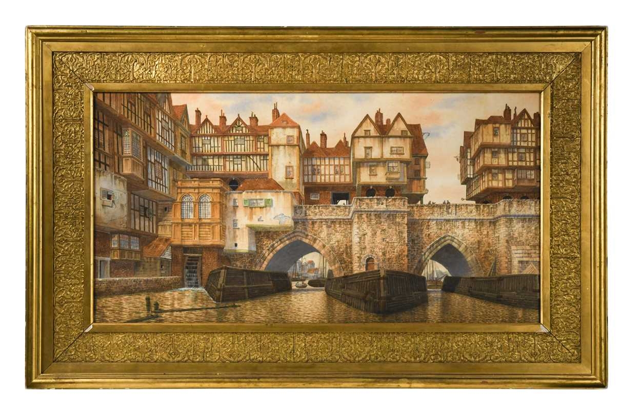 James Lawson Stewart | The North End of Old London Bridge from the West ...