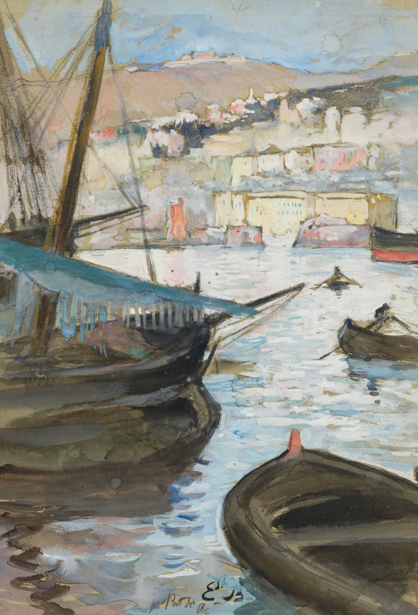 Ernest Biéler | Le port de Gênes | MutualArt