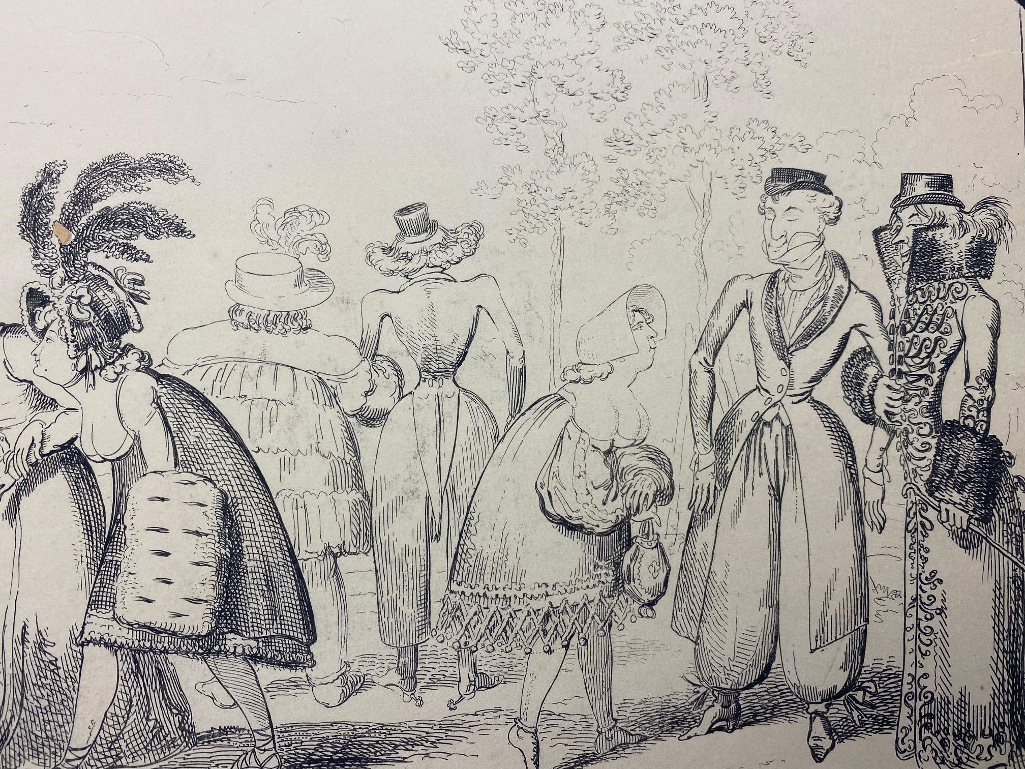 George Cruikshank | Pair of Antique Etchings Monstrosities of 1816 ...