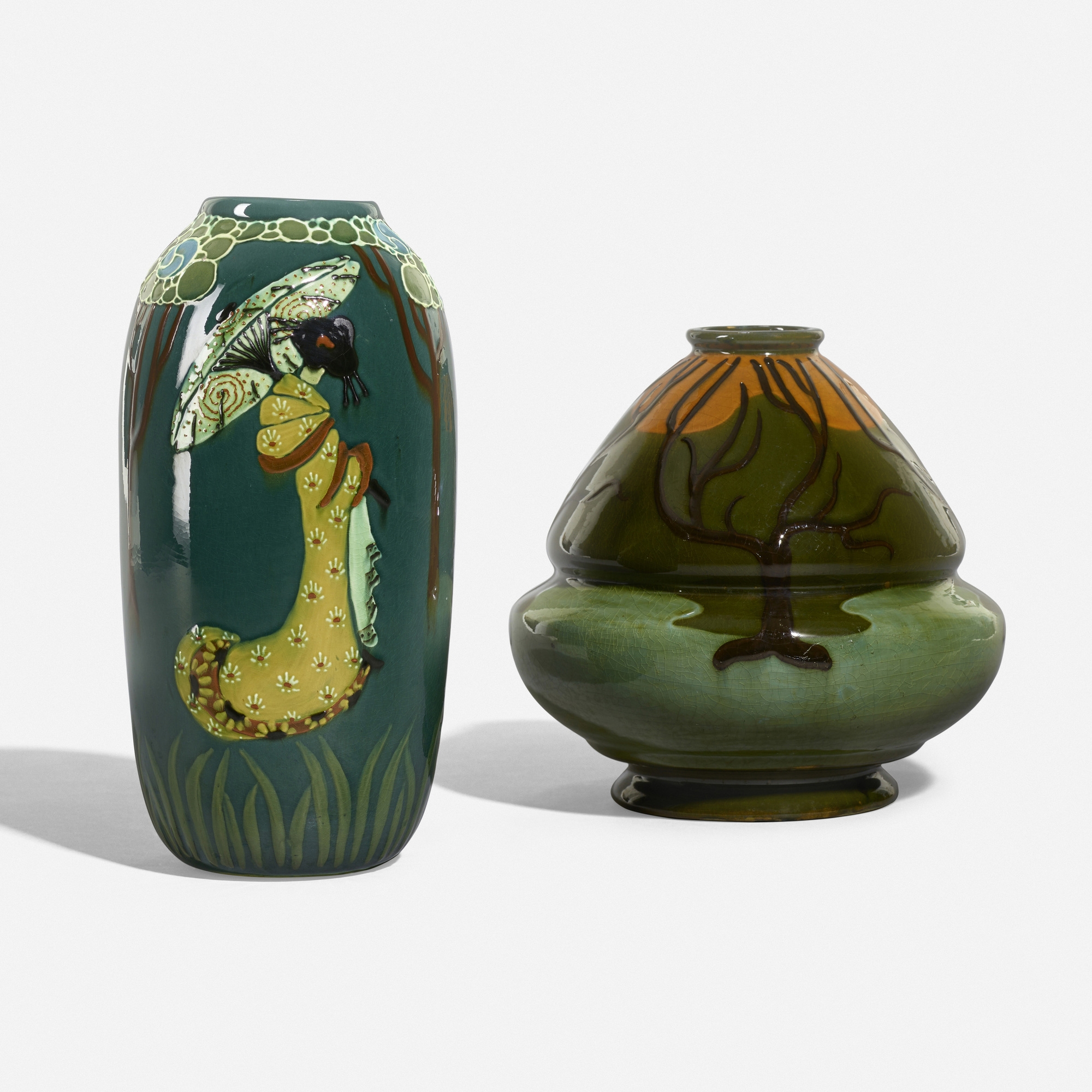 Frederick Hurten Rhead | Vases, set of two (1903 - 1904) | MutualArt