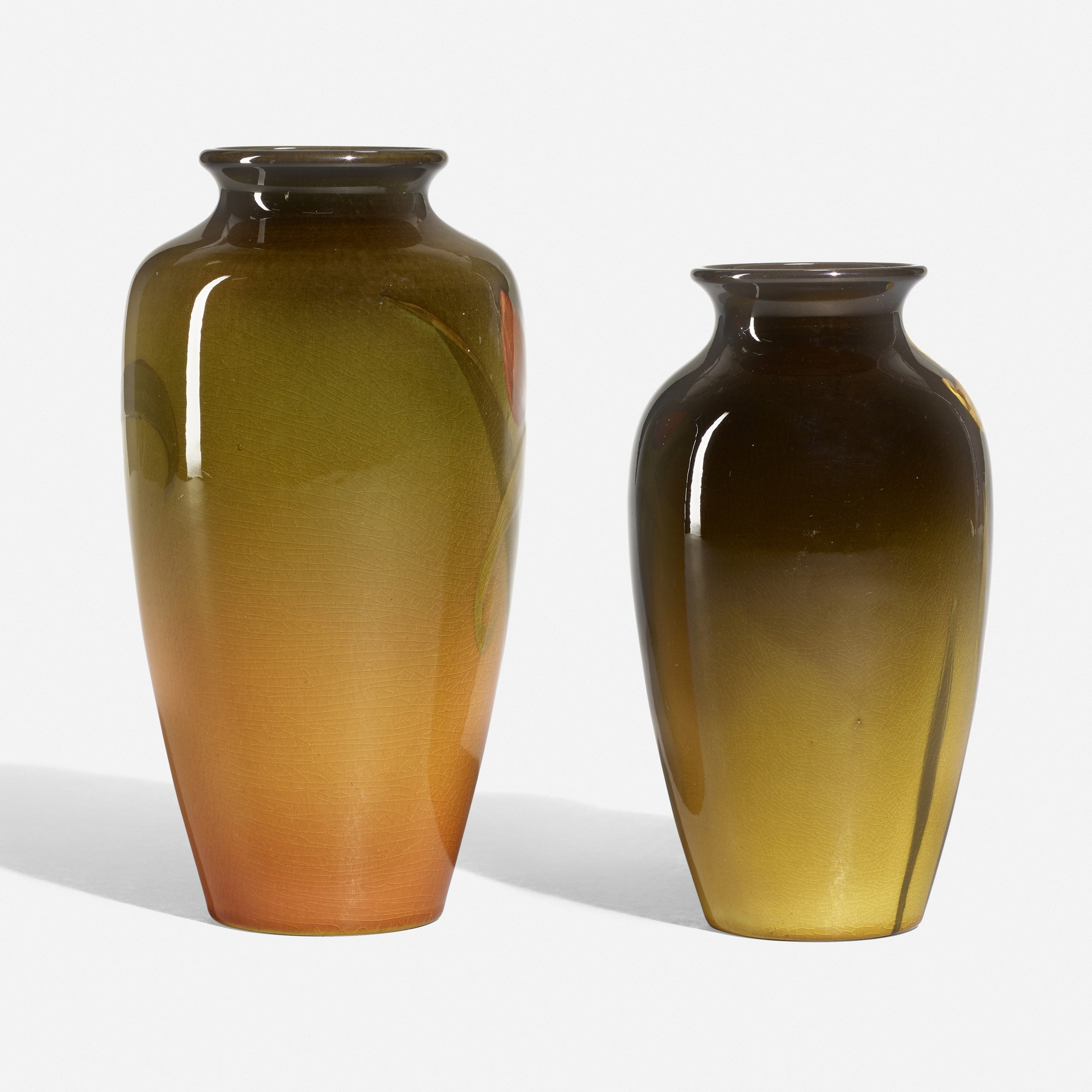 John D. Wareham | Standard Glaze vases with tulips and daffodils, set ...