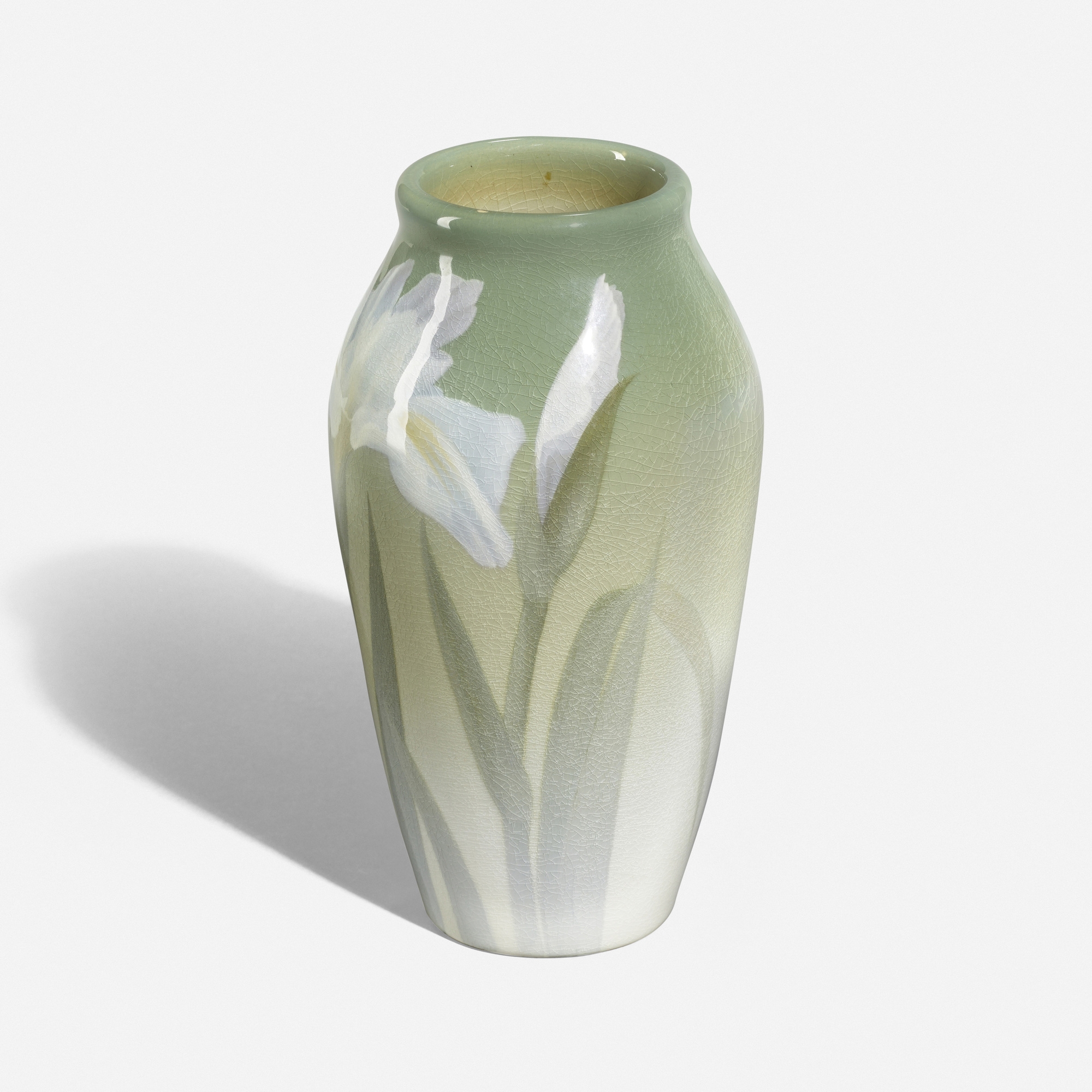 Carl Schmidt | Iris Glaze vase with Japanese irises (1904) | MutualArt